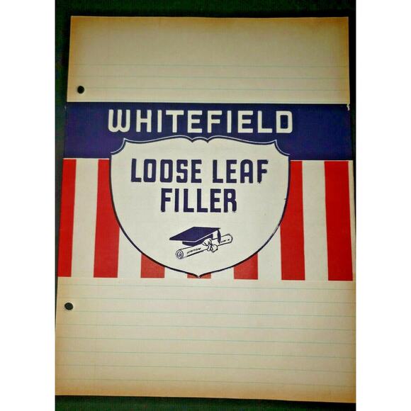 Unbranded | Office | Vintage Whitefiled Wide Ruled Filler Paper Cover Band With 2 Sheets New ...